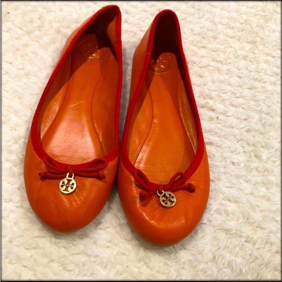 Tory Burch | Shoes | Tory Burch Orange Ballerina Flats Final | Poshmark